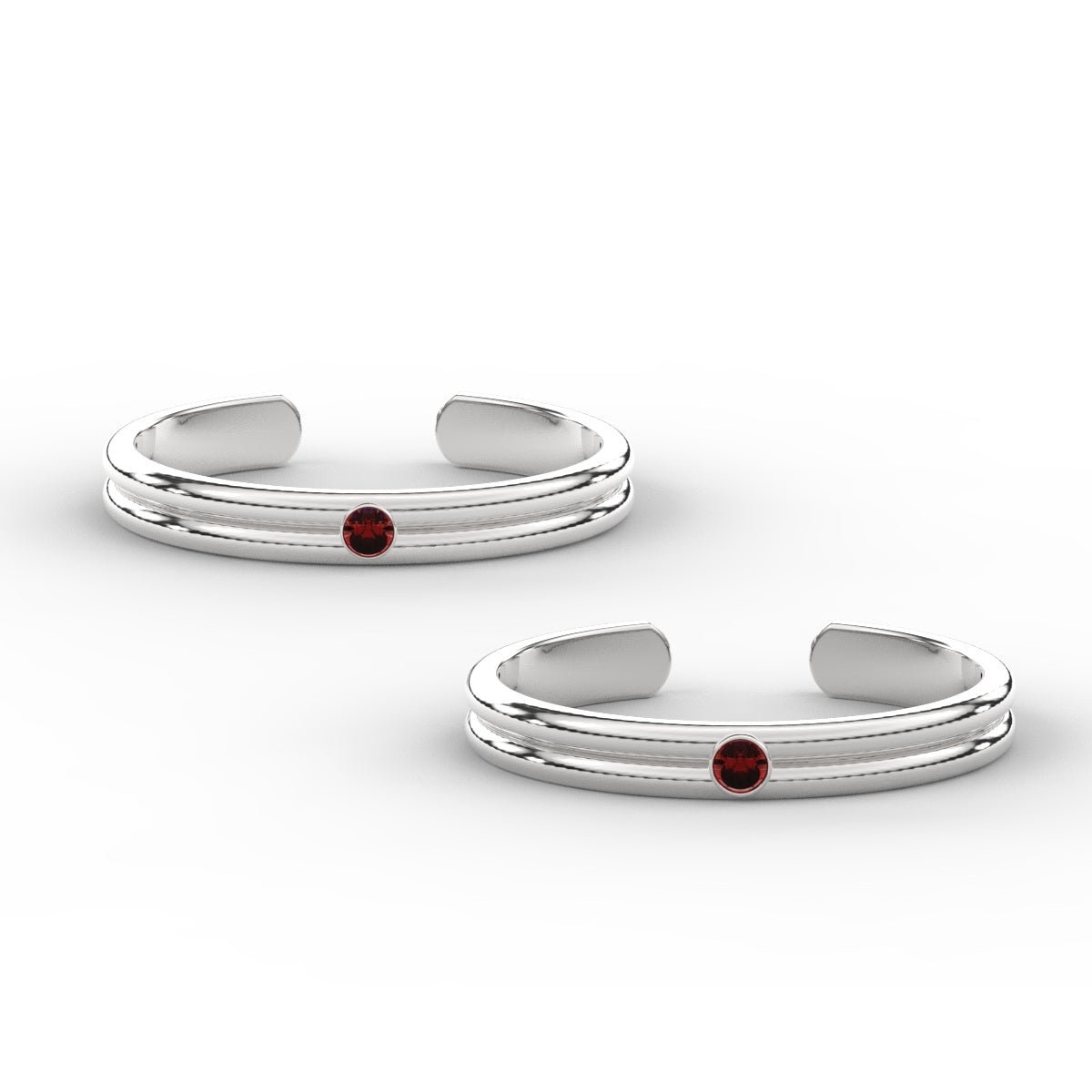 Double Line Ruby Toe Rings – Mangalsutraonline